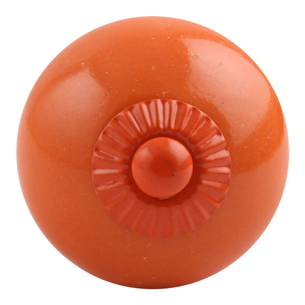 Solid Orange Ceramic Knob Orange Fitting