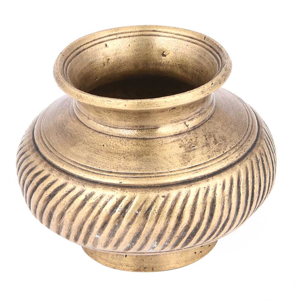 Brass Hand Crafted Engraved Grain Pot