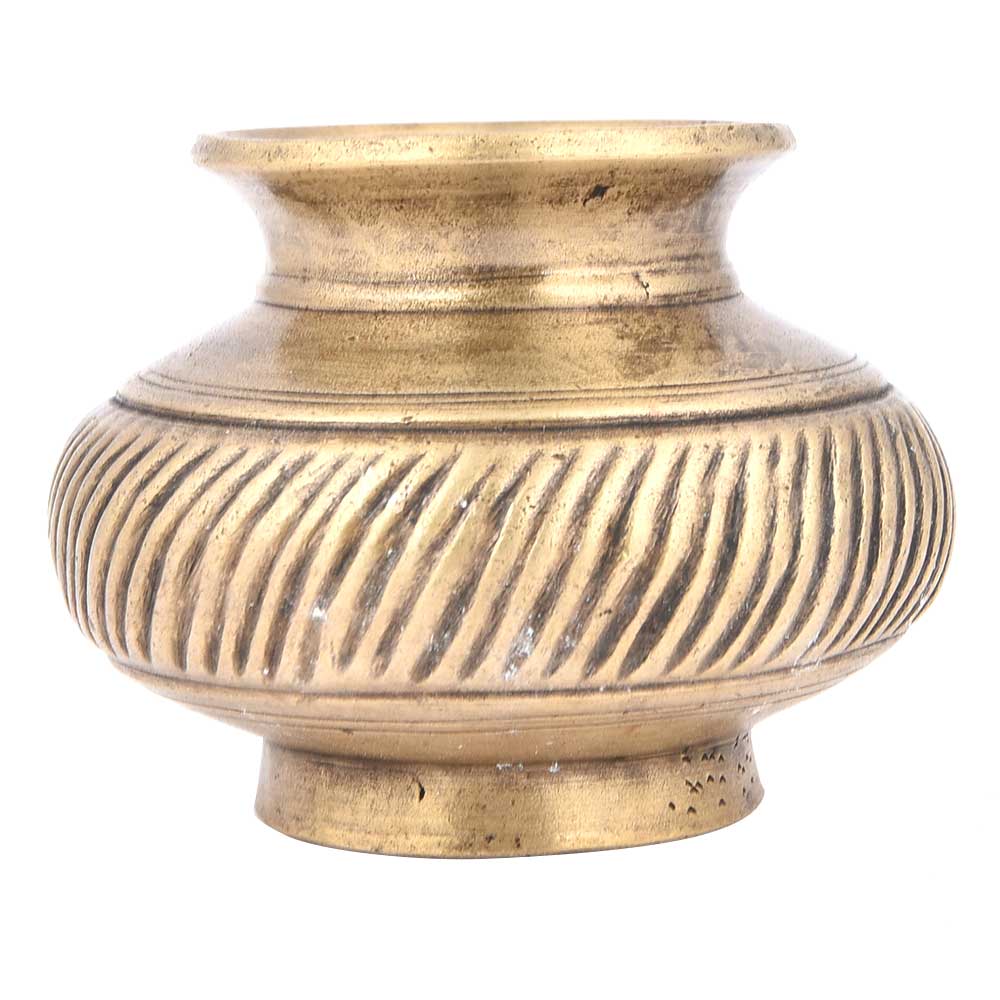 Brass Hand Crafted Engraved Grain Pot