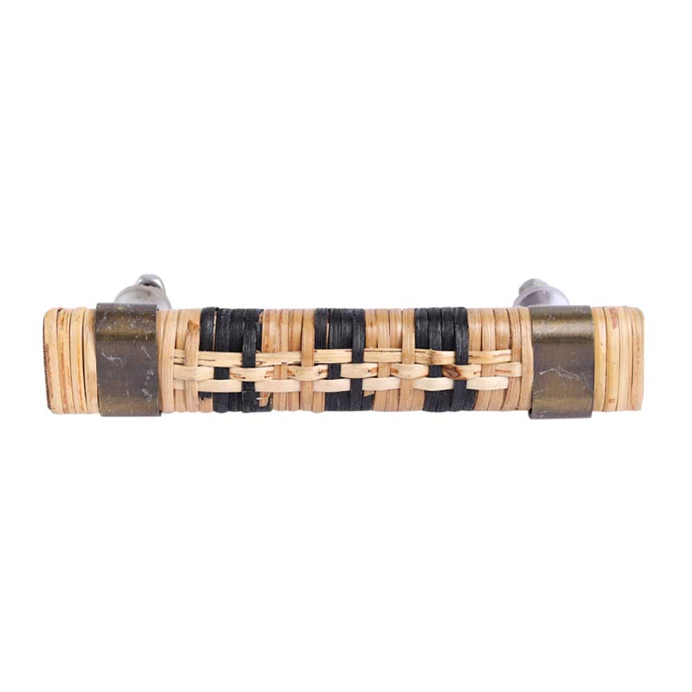 Black and Brown Rattan Drawer Handles (5 Inch)