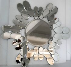 Buy Clear Glass Pebble Burst Round Mirror 36 Inch | Indianshelf