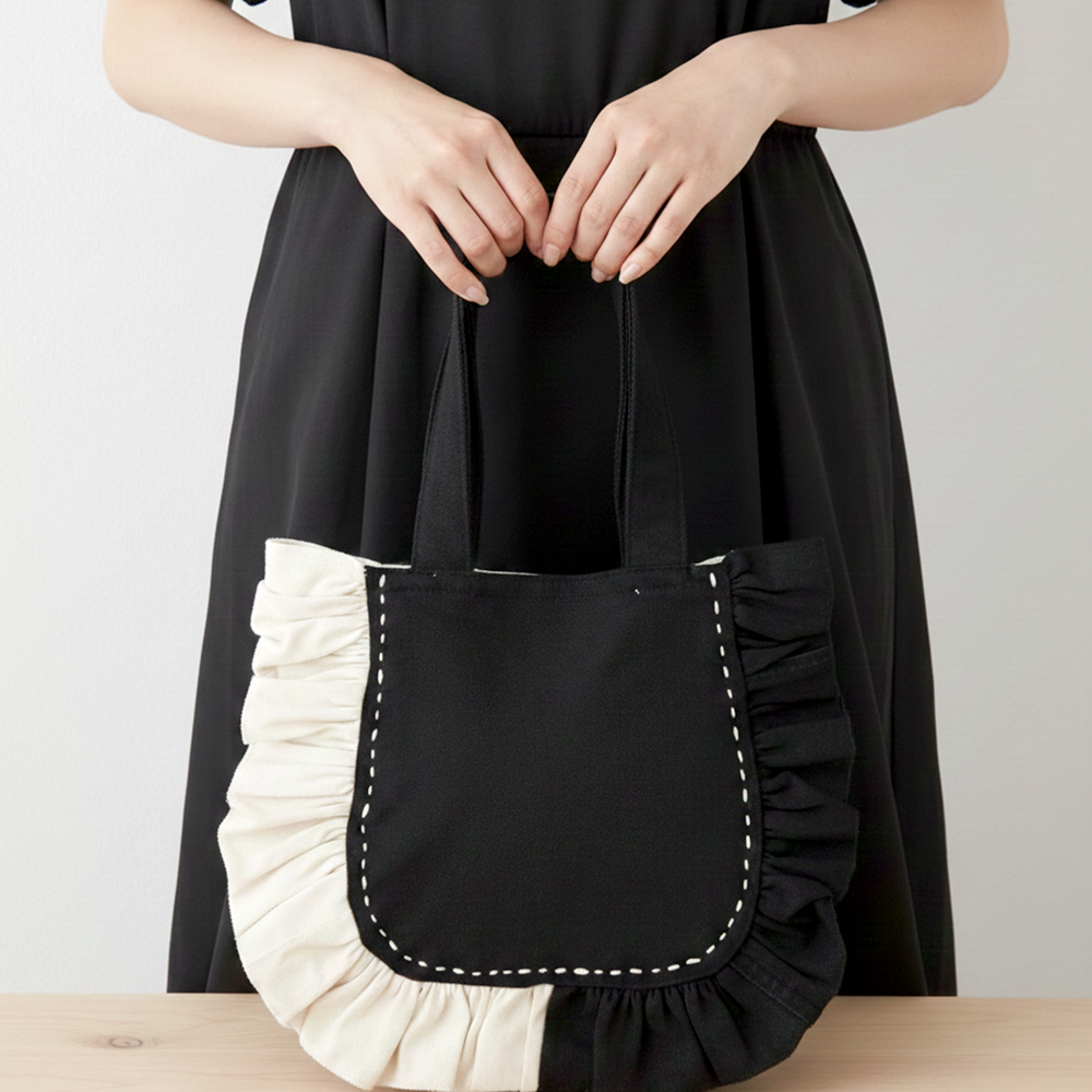 Buy Handmade Ruffled Handheld Statement Bag